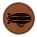 Blimp Dirigible Zeppelin Airship Silhouette Round Iron-on Engraved Faux ...