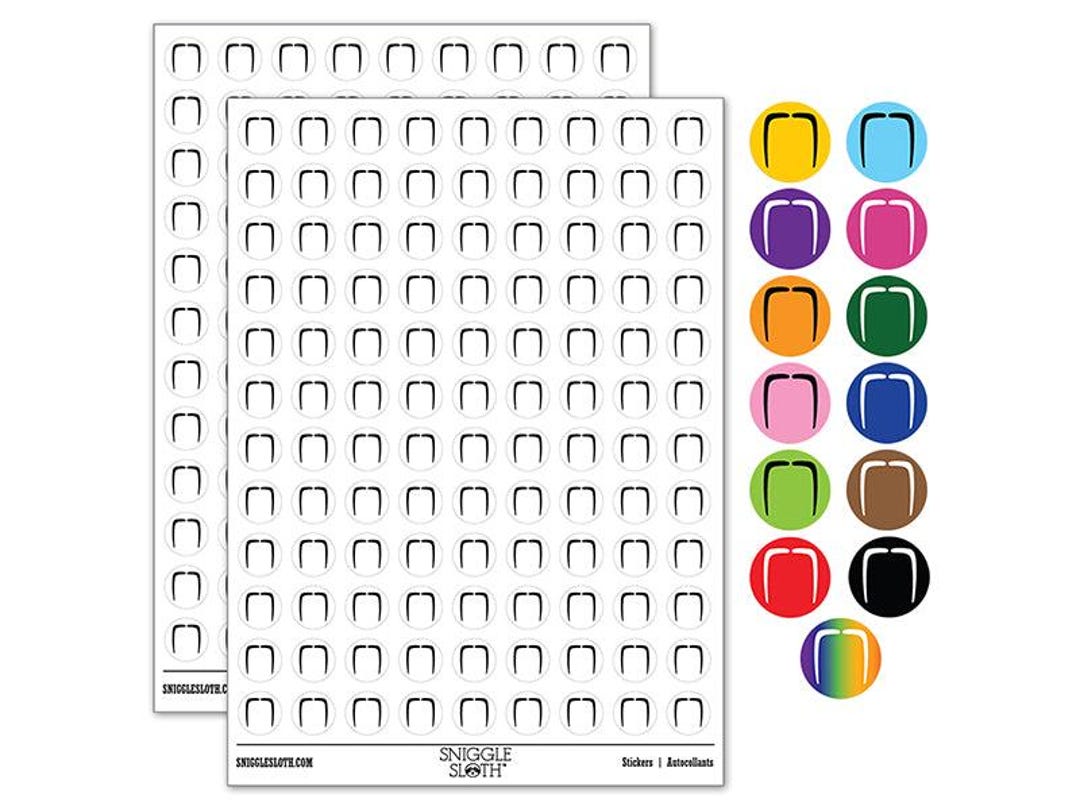 Fu Manchu Mustache Moustache Silhouette 200+ 0.50" Round Stickers - Etsy