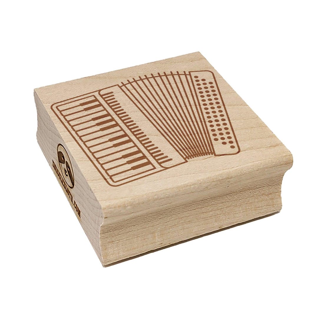 Piano Accordion Musical Instrument Square Rubber Stamp for Stamping ...