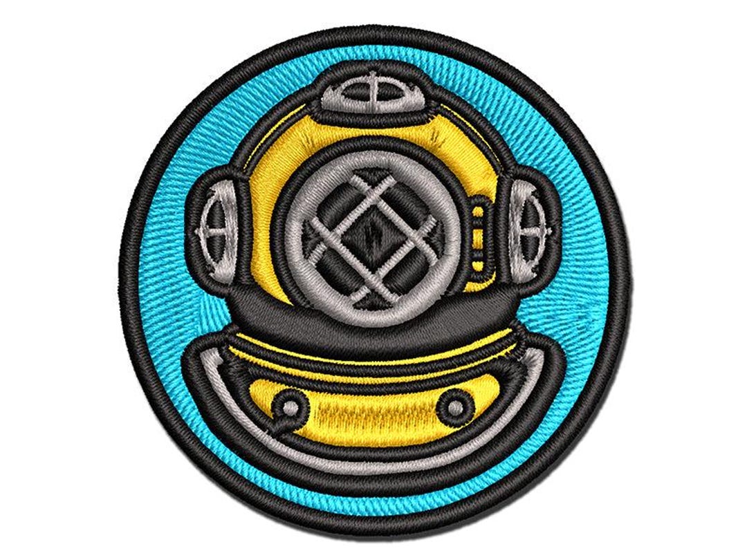 Antique Vintage Deep Sea Diving Helmet Multi-color Embroidered Iron-on ...