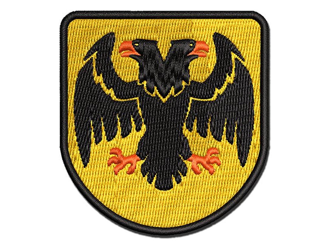 Double Headed Eagle Heraldry Multi-color Embroidered Iron-on or Hook ...