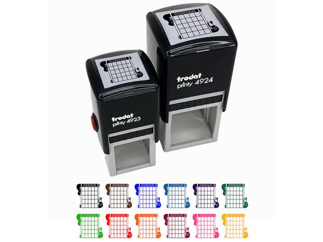 Split Electric Guitar Chord Chart Self-inking Rubber Stamp Ink Stamper ...