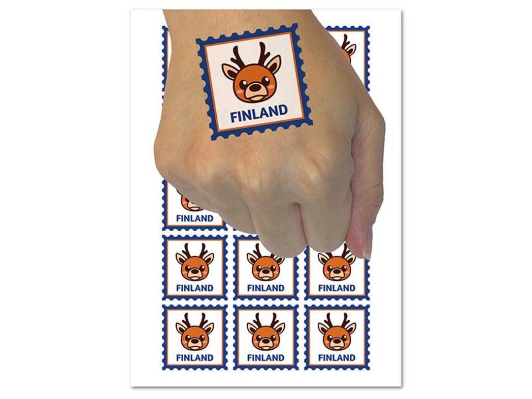 Finland Travel Reindeer Temporary Tattoo Water Resistant Fake Body Art ...