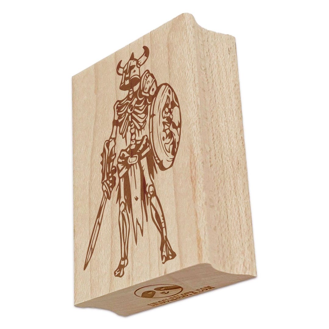 Armored Skeleton Monster Dungeons Dragons Rectangle Rubber Stamp for ...