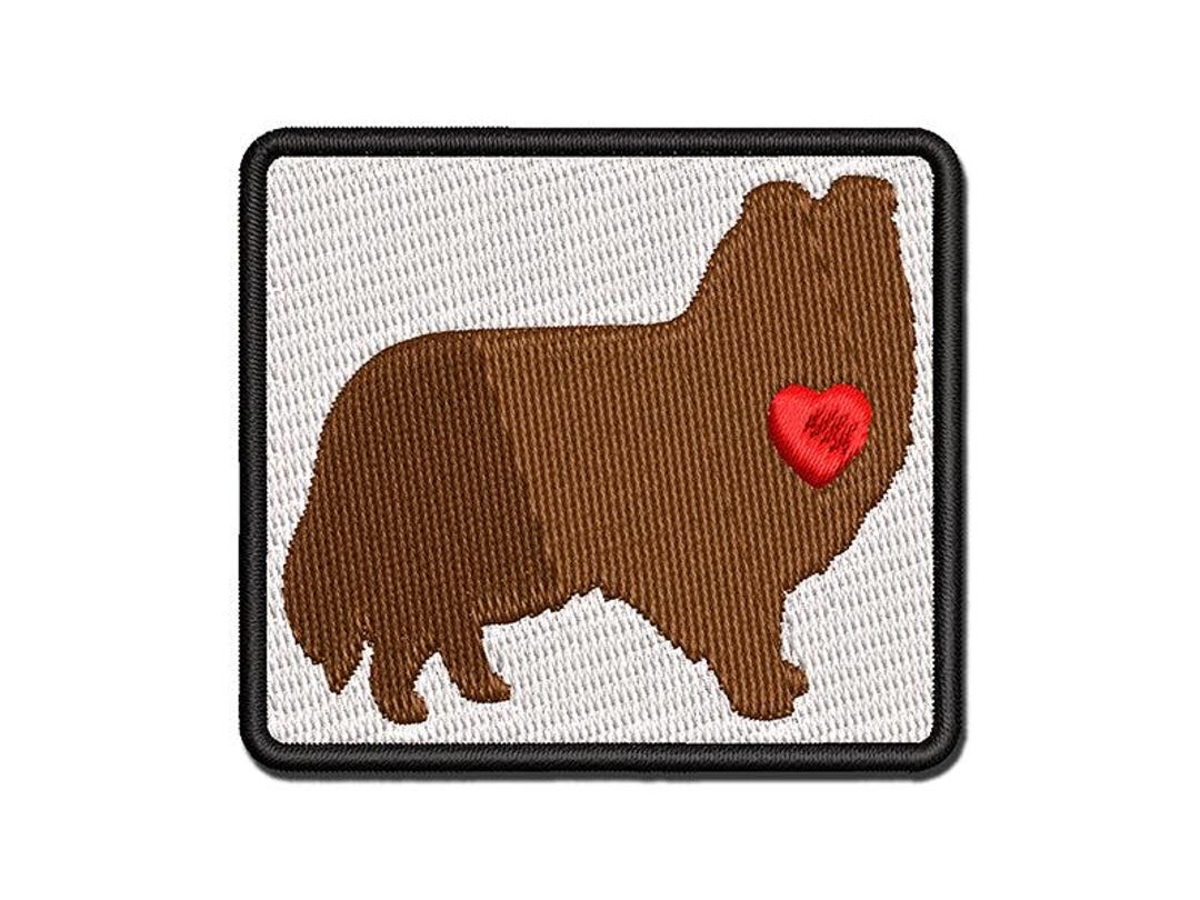 Shetland Sheepdog Sheltie Dog With Heart Multi-color Embroidered Iron ...