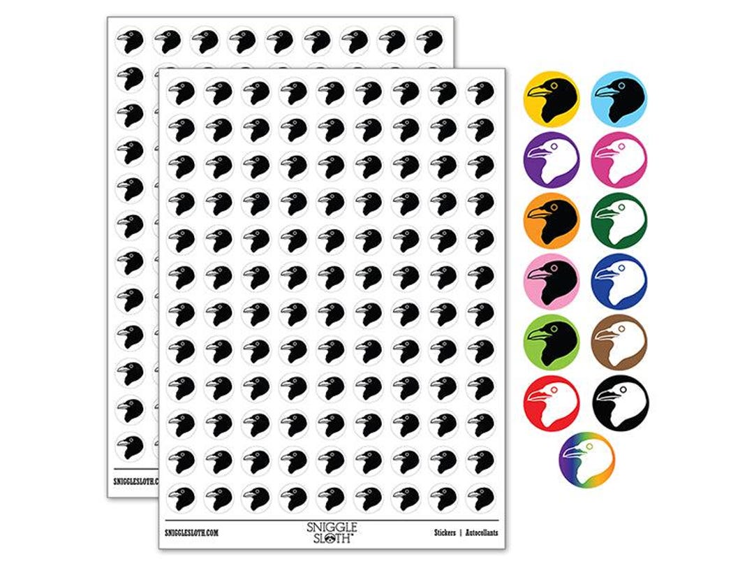 Clever Raven Head 200+ 0.50 Inch Round Stickers - Etsy
