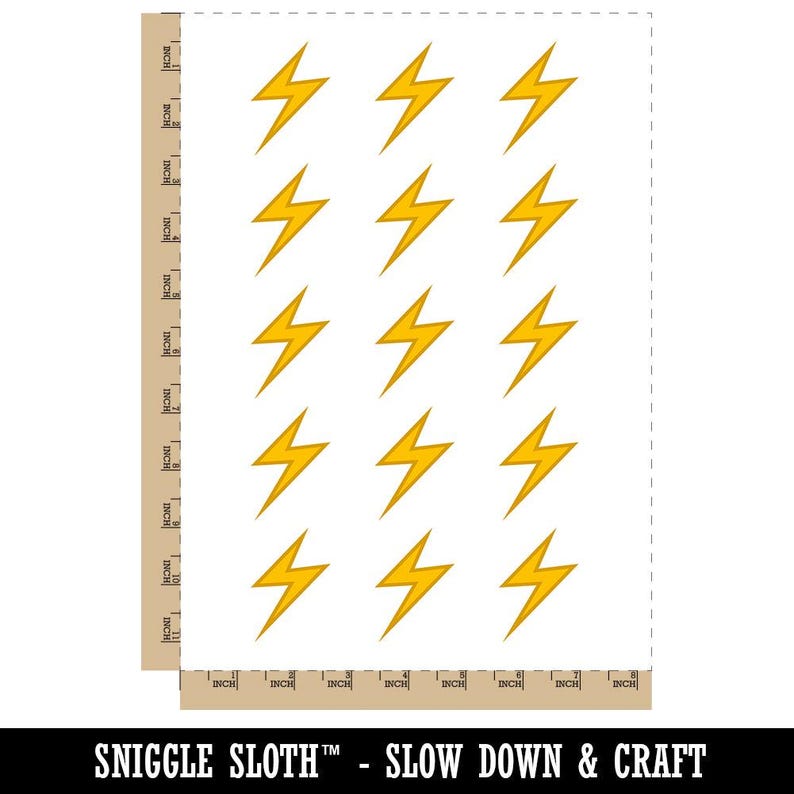 Lightning Bolt Thunderbolt Outline Temporary Tattoo Water Resistant ...