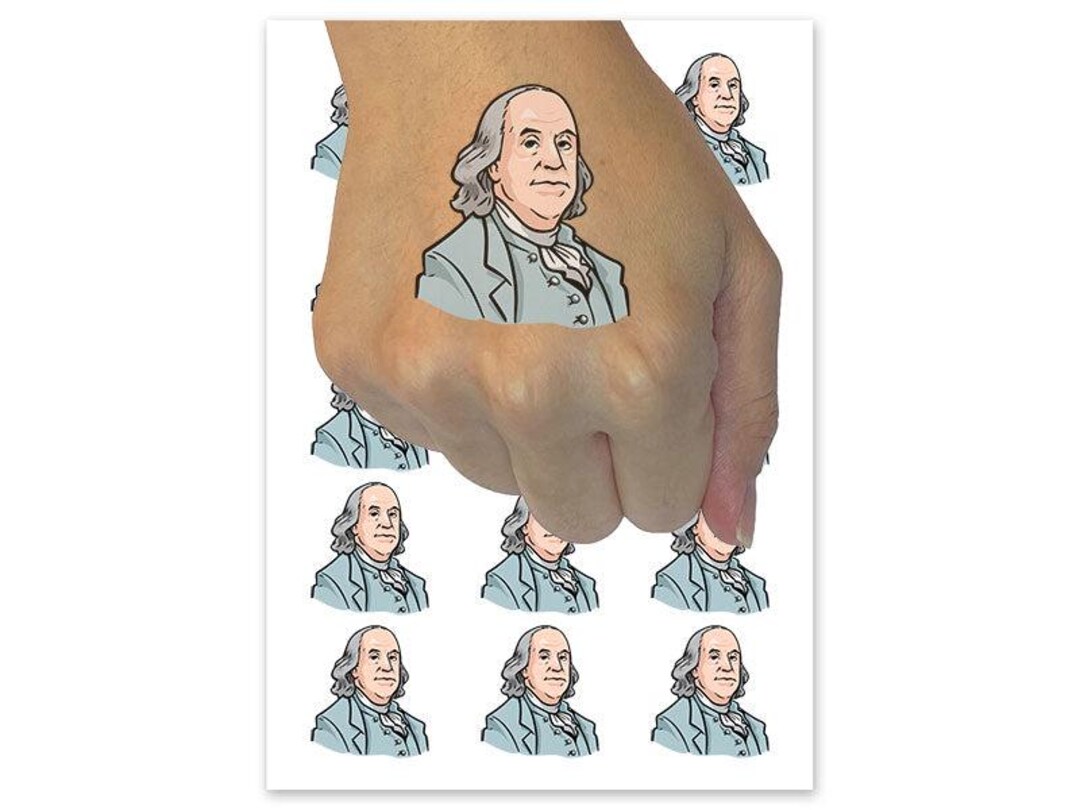 Benjamin Franklin Historical Figure Temporary Tattoo Water Resistant ...