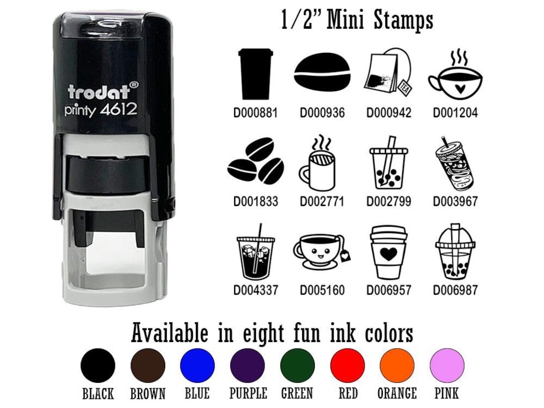 Coffee Iced Boba Tea Frequent Buyer Punch Card 1/2" Self-inking Rubber ...
