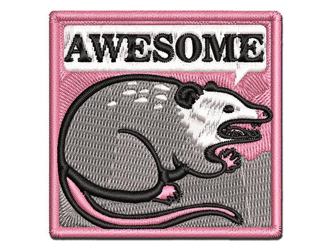 Awesome Possum Opossum Multi-color Embroidered Iron-on or Hook & Loop ...