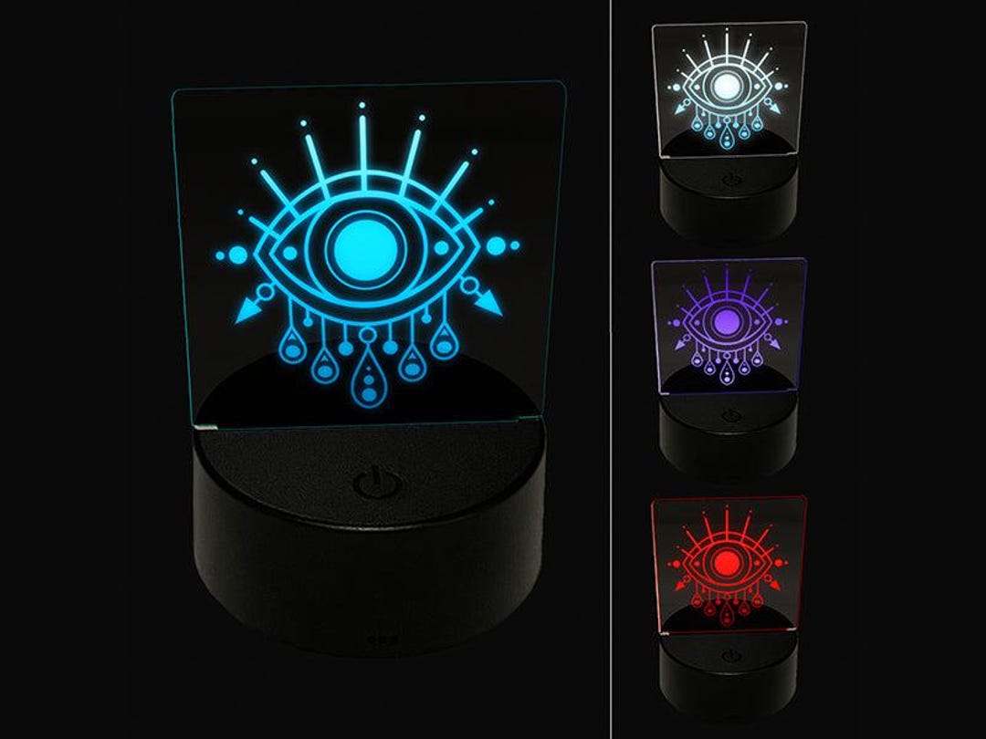 Nazar Evil Eye Ward Protection Symbol Charm Curse Magic 3D Illusion LED ...
