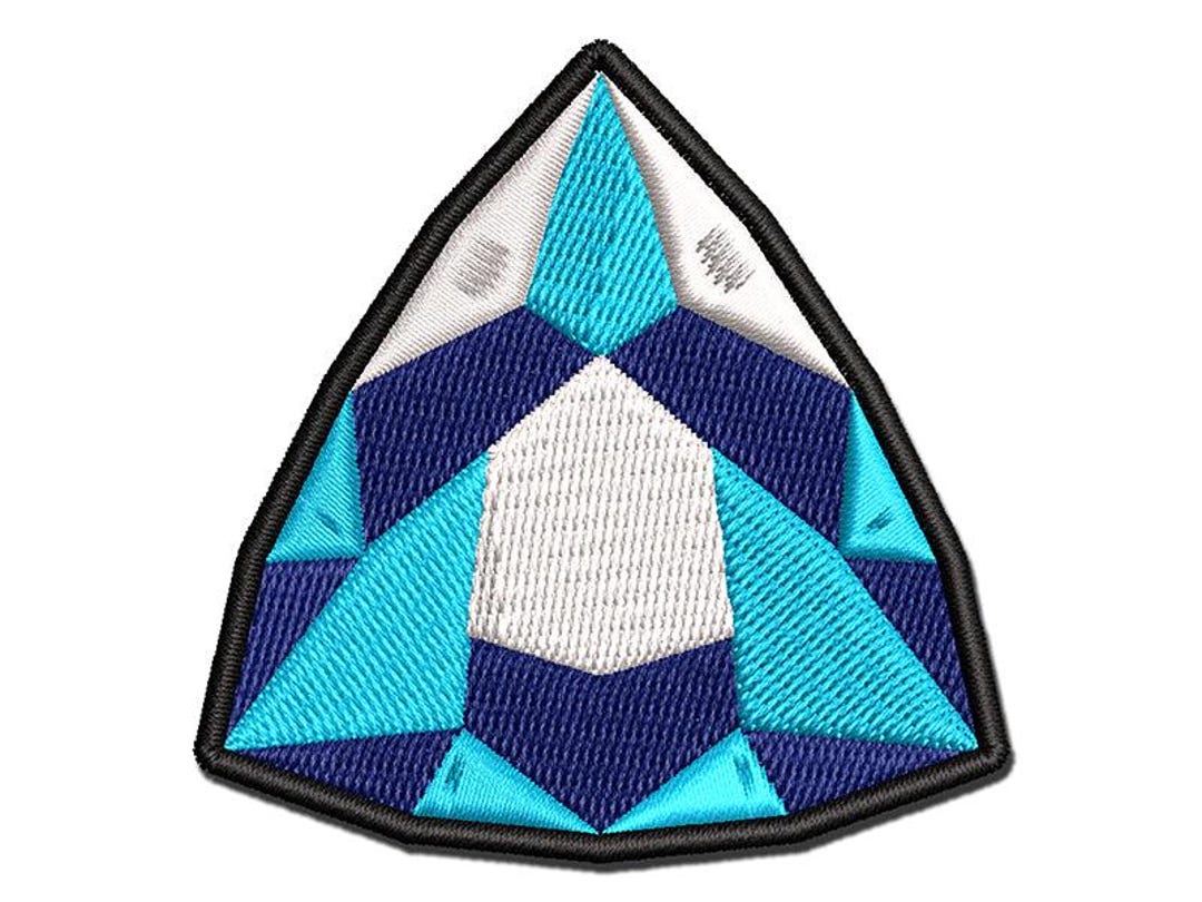 Trilliant Triangle Gem Diamond Cut Jewelry Multi-color Embroidered Iron ...