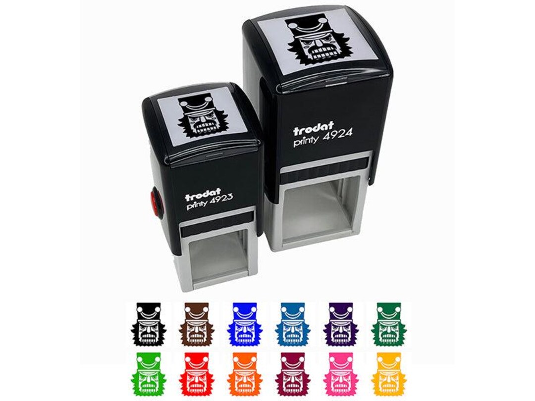 Grumpy Angry Christmas Nutcracker Face Self-inking Rubber Stamp Ink ...