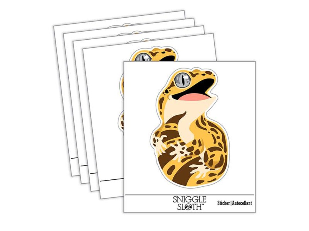 Happy Gecko Lizard Holding Tail Waterproof Vinyl Phone Tablet Laptop ...