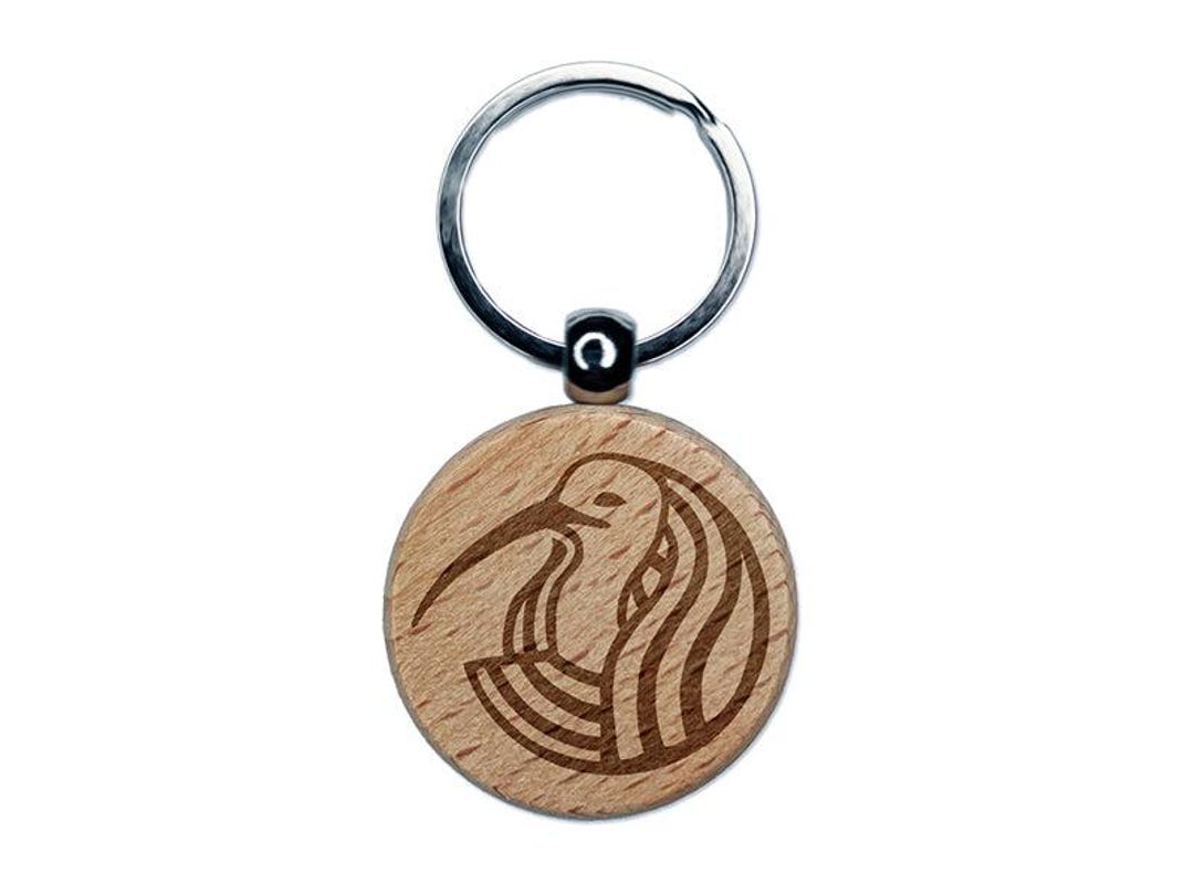 Thoth Head Egyptian God of Knowledge Engraved Wood Round Keychain Tag ...