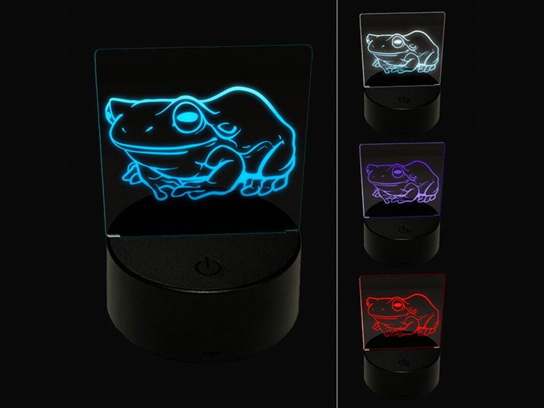 Happy Little Tree Frog 3D Illusion LED Night Light Sign Nightstand Desk ...
