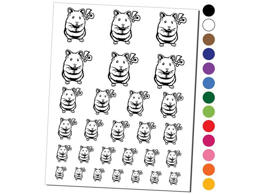 Shocked Syrian Teddy Bear Hamster Temporary Tattoo Water Resistant Fake ...