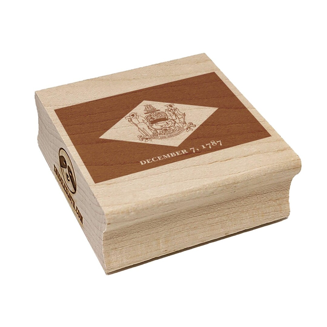 Delaware State Flag Square Rubber Stamp for Stamping Crafting - Etsy