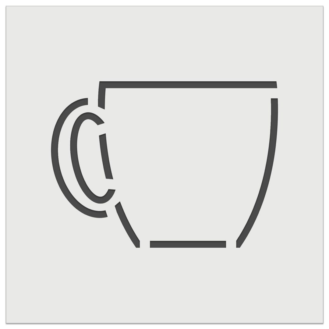 Coffee Mug Cup Outline Wall Cookie DIY Craft Reusable Stencil - Etsy