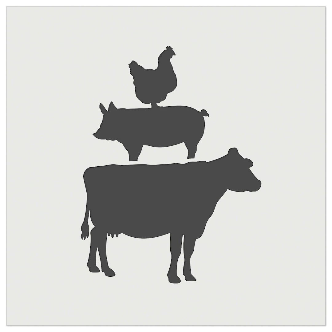 Chicken Pig Cow Stacked Wall Cookie DIY Craft Reusable Stencil - Etsy