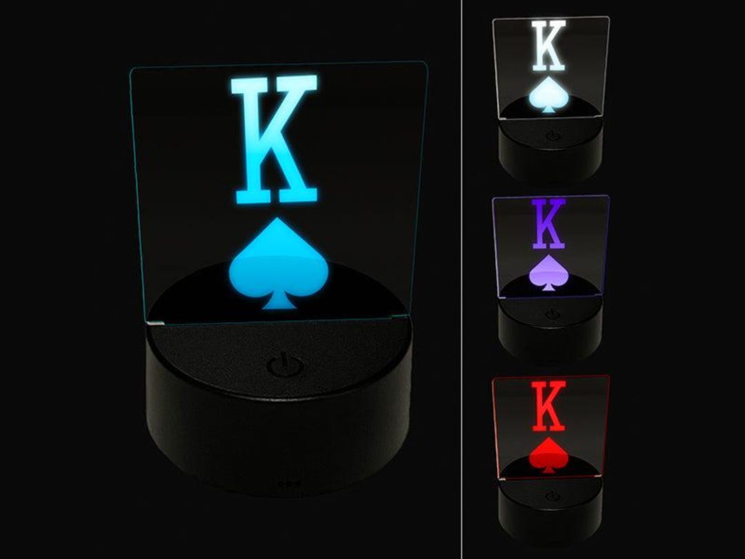 King of Spades Card Suit 3D Illusion LED Night Light Sign Nightstand ...