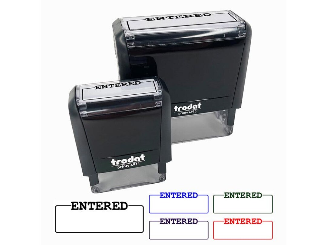 Entered Blank Box for Date Signature Self-inking Rubber Stamp Ink ...