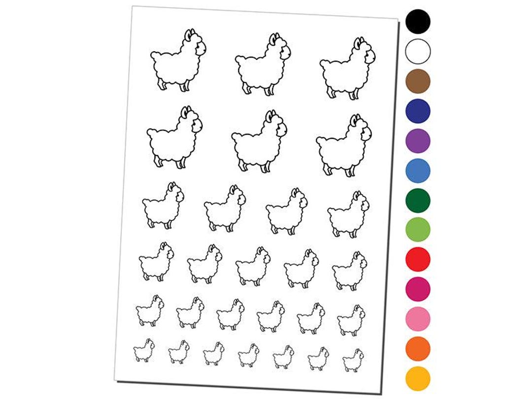Llama Alpaca Chibi Temporary Tattoo Water Resistant Fake Body Art Set ...