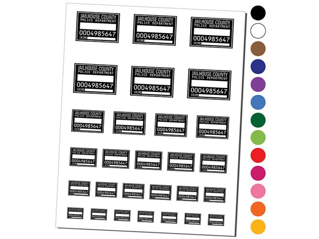 Mugshot Crime Inmate Board Jail Temporary Tattoo Water Resistant Fake ...