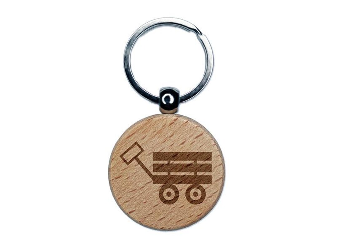 Fun Wagon Engraved Wood Round Keychain Tag Charm - Etsy