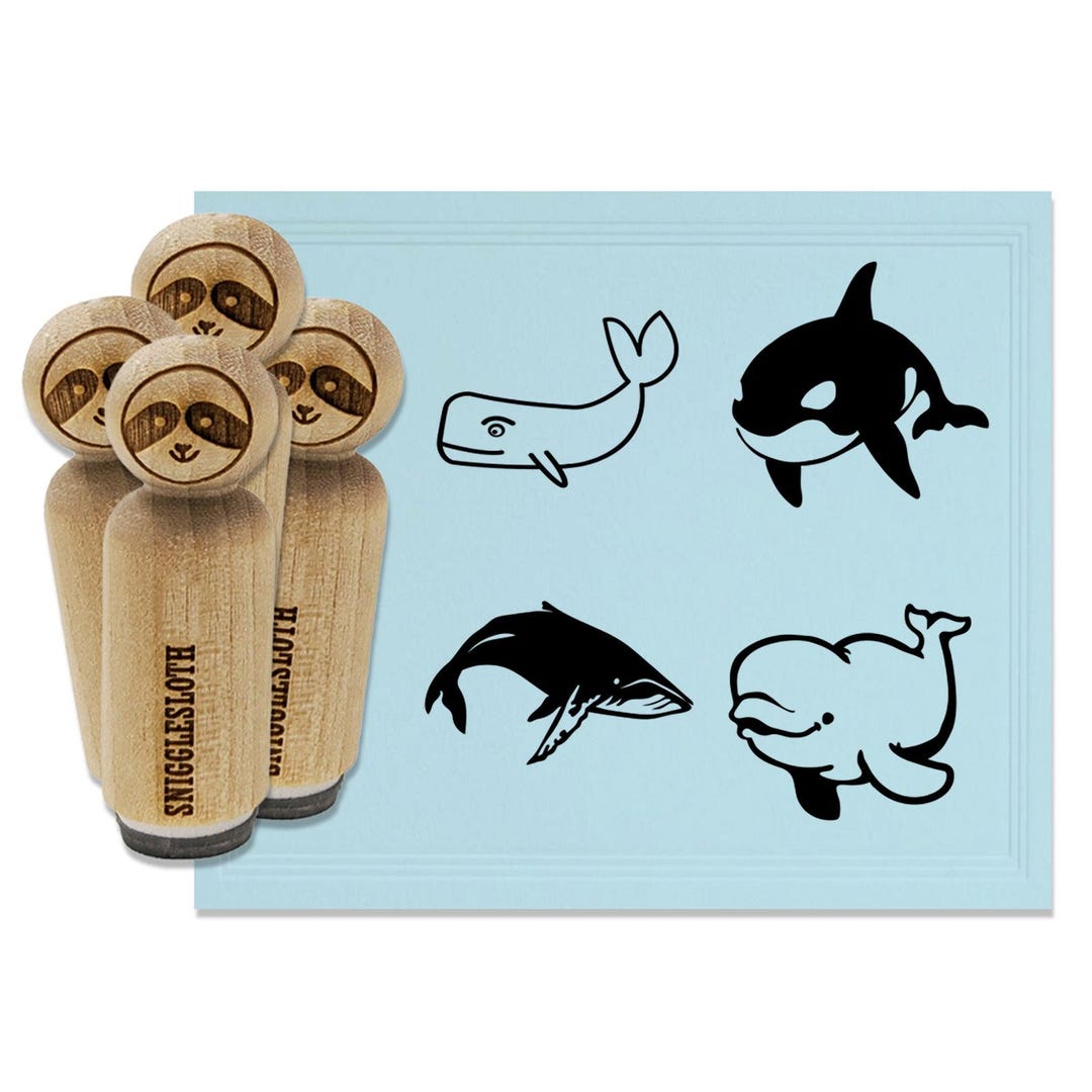 Whales Beluga Humpback Orca Sperm Rubber Stamp Set for Stamping ...