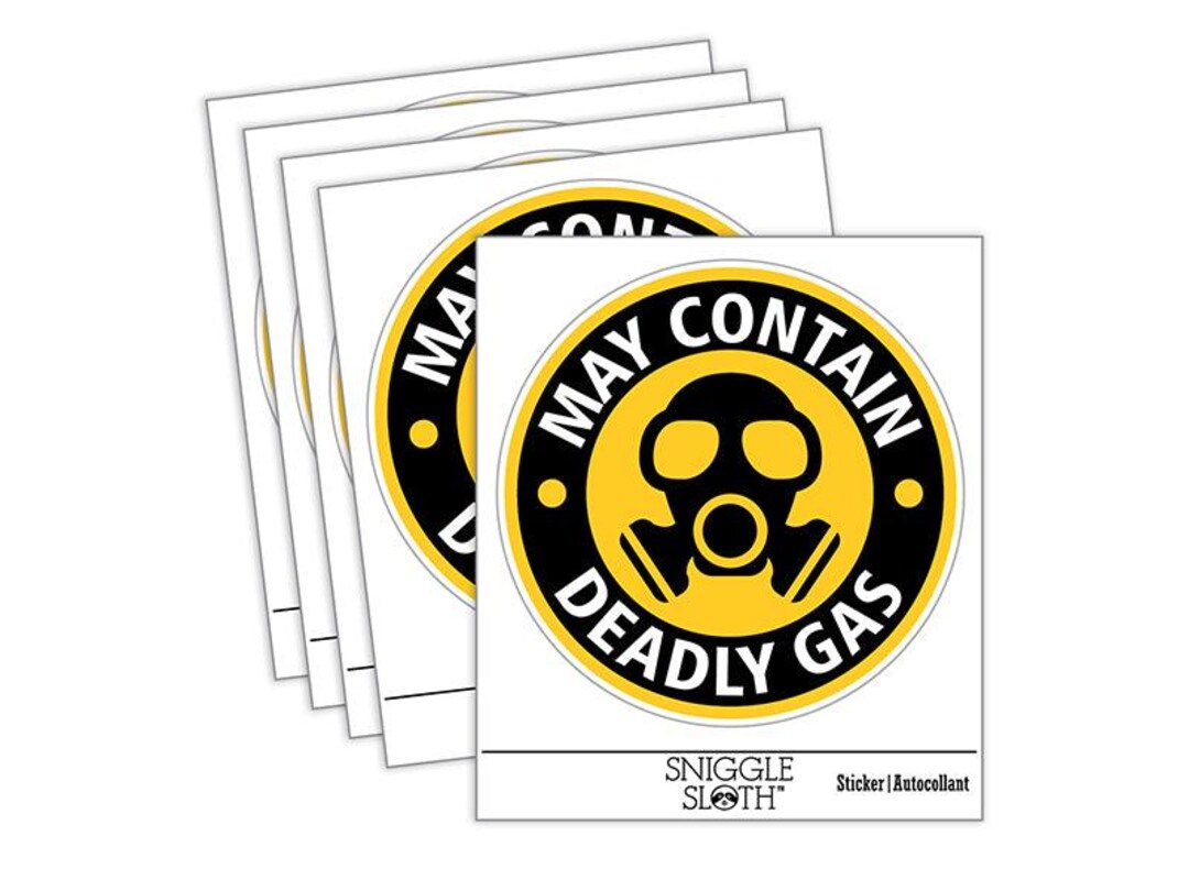 May Contain Deadly Gas Mask Fart Waterproof Vinyl Phone Tablet Laptop ...