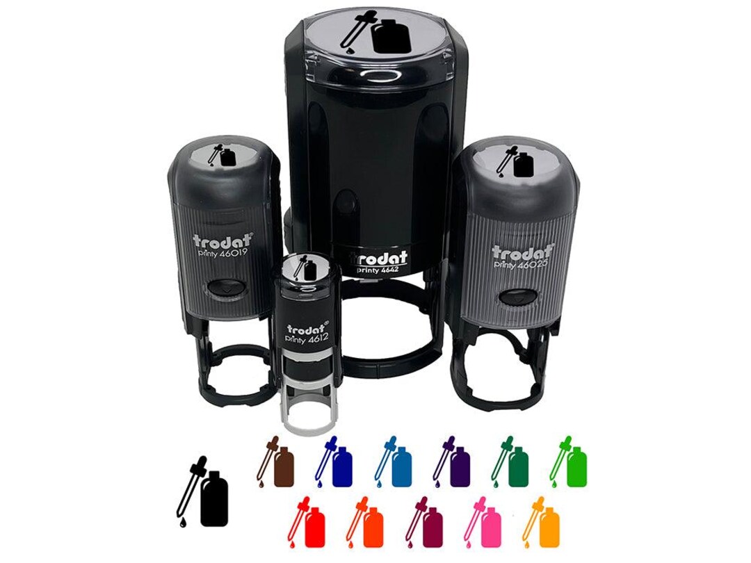 Dropper Bottle Self-inking Rubber Stamp for Stamping Crafting Planners ...