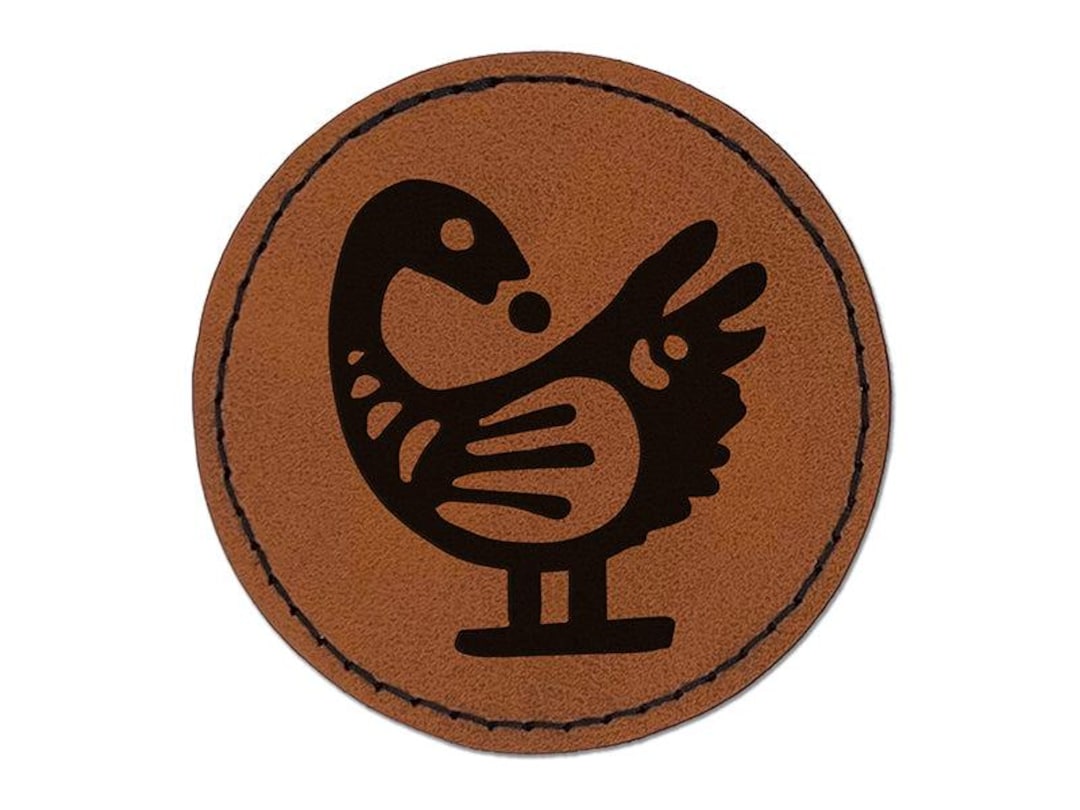Sankofa African Adinkra Bird Symbol Reflection Round Iron-on Engraved ...