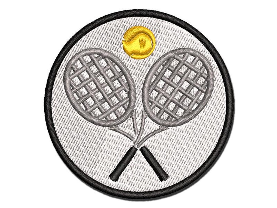 Tennis Rackets Crossed Ball Racquet Sports Multi-color Embroidered Iron ...