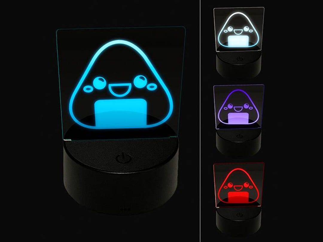 Kawaii Cute Onigiri Rice Ball 3D Illusion LED Night Light Sign ...