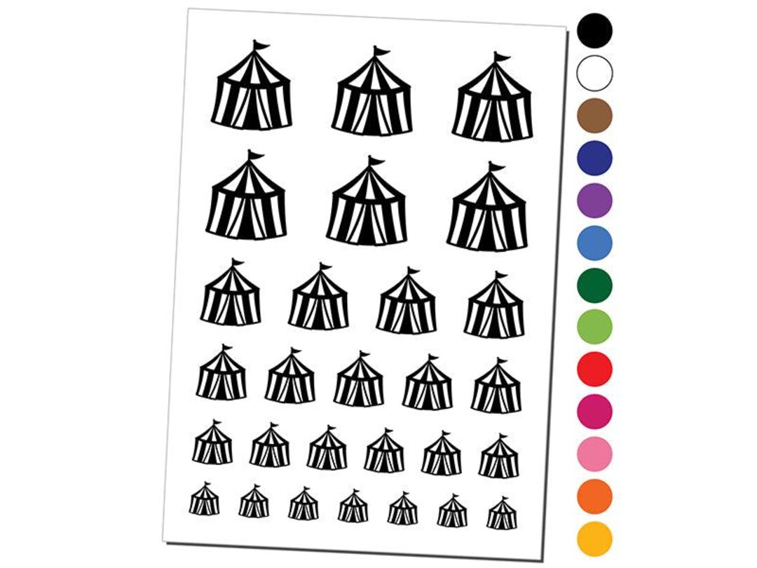 Circus Tent Temporary Tattoo Water Resistant Fake Body Art Set ...