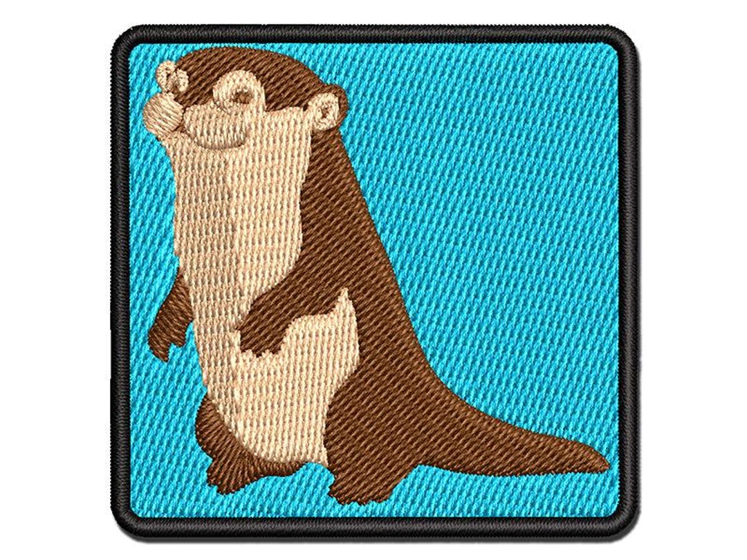 Curious and Cute River Otter Standing Multi-color Embroidered Iron-on ...