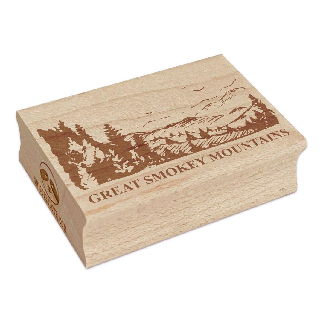 National Park Great Smokey Mountains Rectangle Rubber Stamp for ...