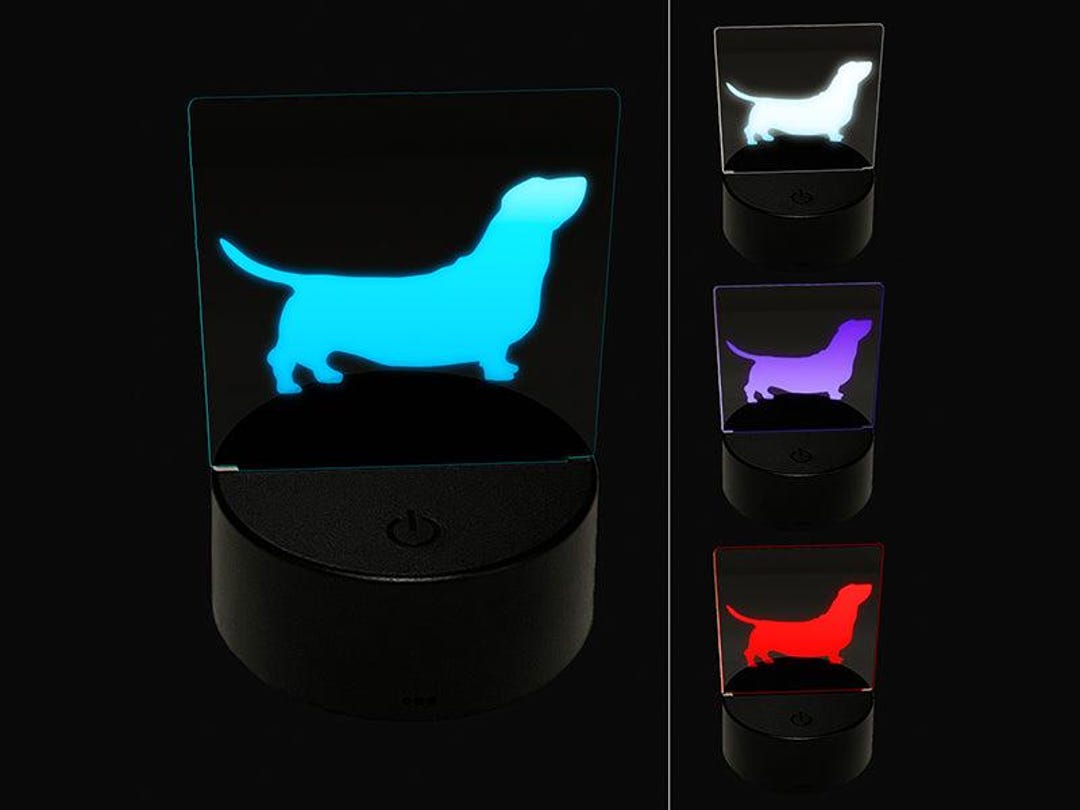 Basset Hound Dog Solid 3D Illusion LED Night Light Sign Nightstand Desk ...