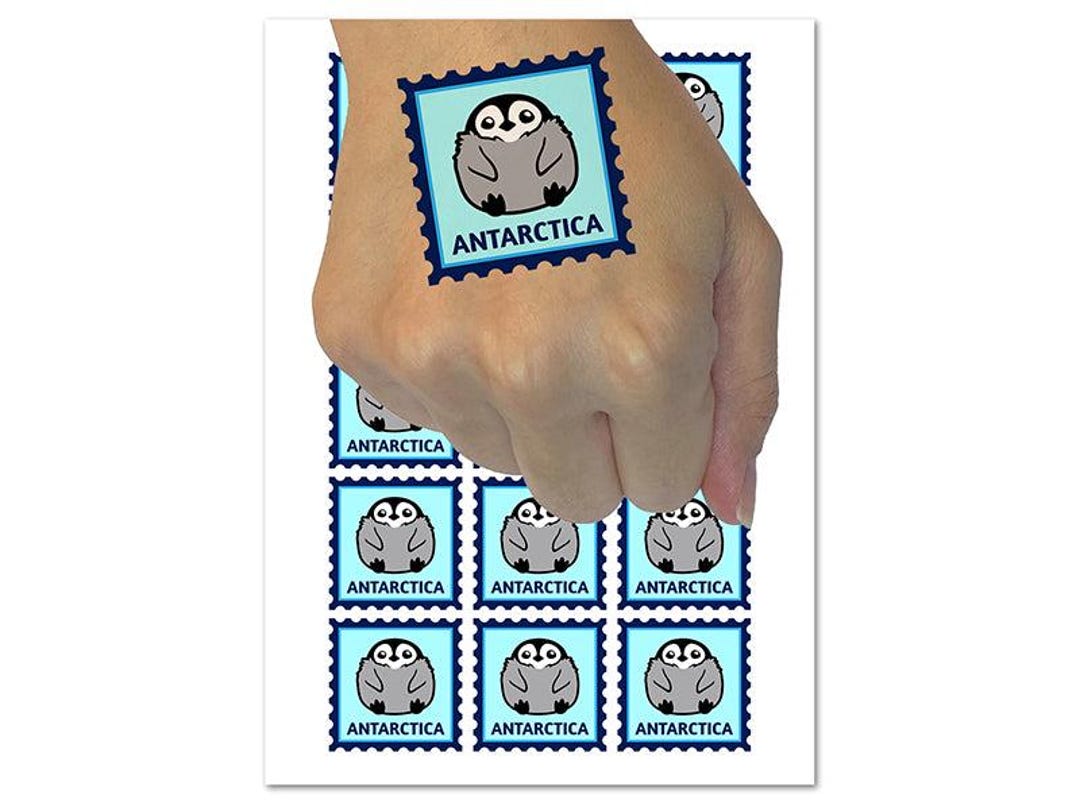 Antarctica Travel Baby Emperor Penguin Temporary Tattoo Water Resistant ...