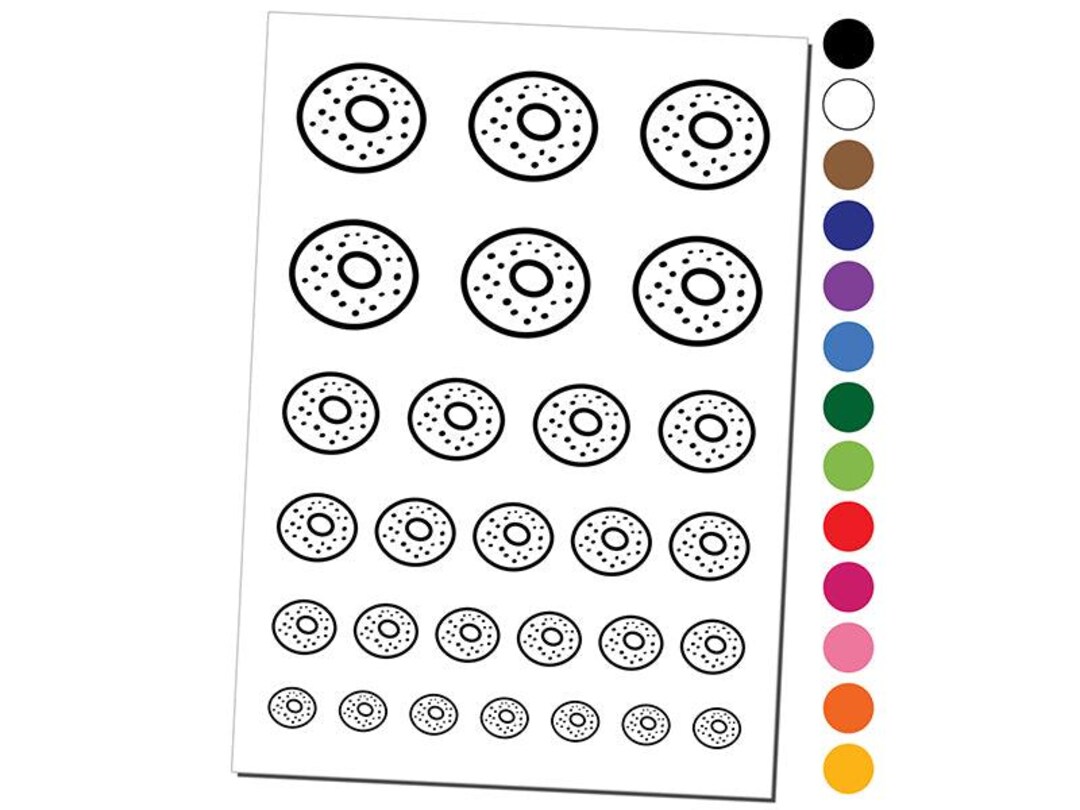 Everything Bagel Temporary Tattoo Water Resistant Fake Body Art Set ...