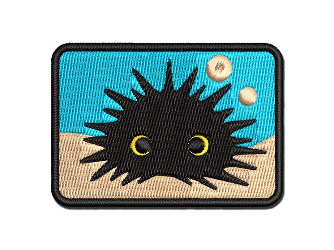 Cute Goofy Spikey Sea Urchin Multi-color Embroidered Iron-on or Hook ...