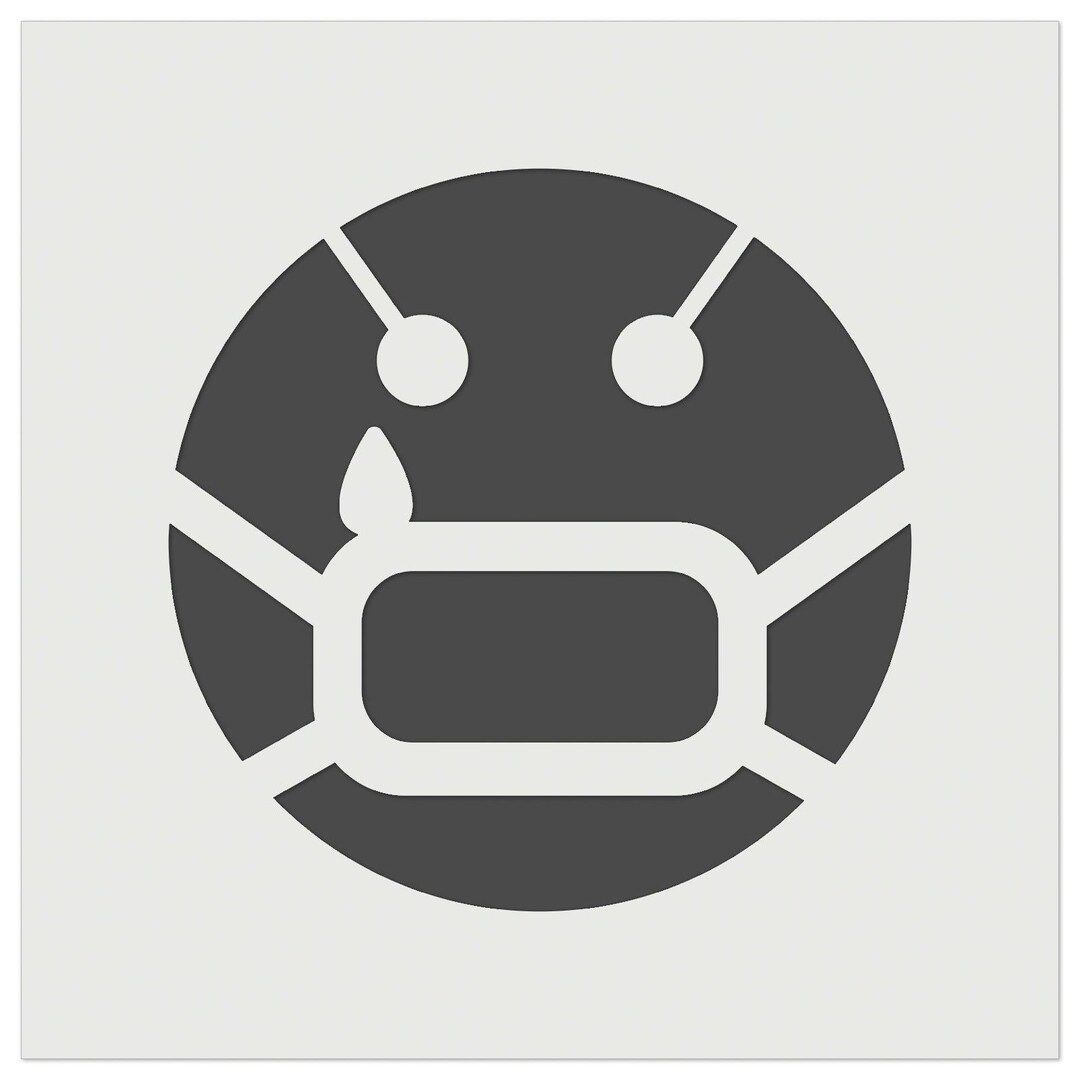 Sick Sad Face Mask Face Emoticon Wall Cookie DIY Craft Reusable Stencil ...