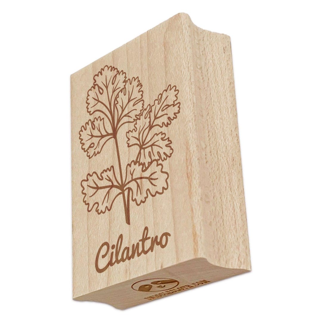 Cilantro Herb Label Plant Rectangle Rubber Stamp for Stamping Crafting ...