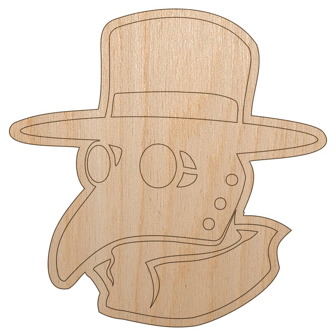 Plague Doctor Mask Unfinished Wood Shape Piece Cutout for DIY Craft ...