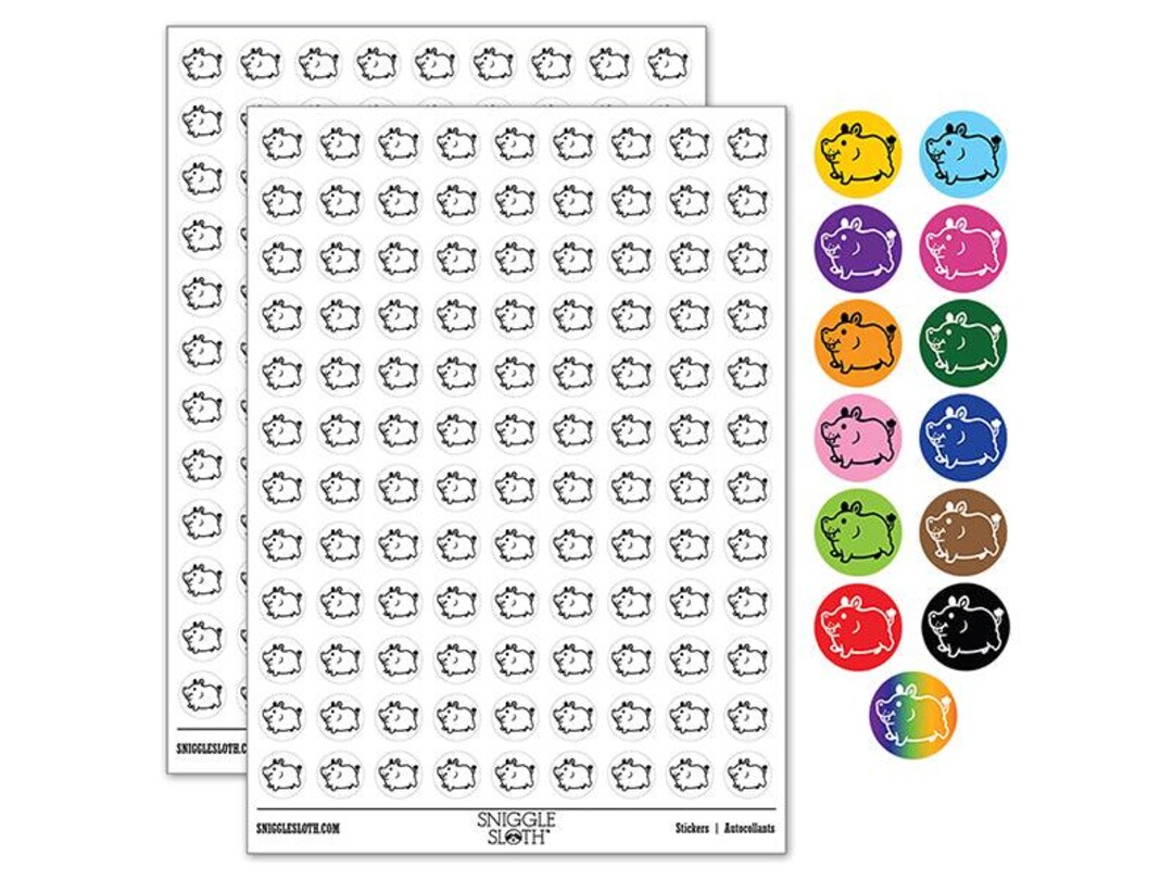 Chubby Round Hippo Hippopotamus 200 0.50 Round Stickers - Etsy