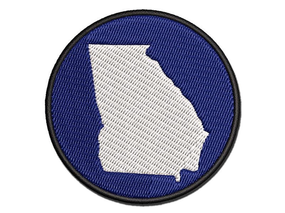 Georgia State Silhouette Multi-color Embroidered Iron-on or Hook & Loop ...