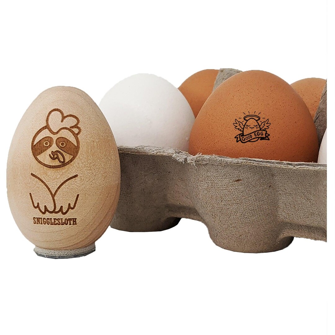 Good Egg Cute Angelic With Halo and Banner Chicken Egg Rubber Stamp - Etsy