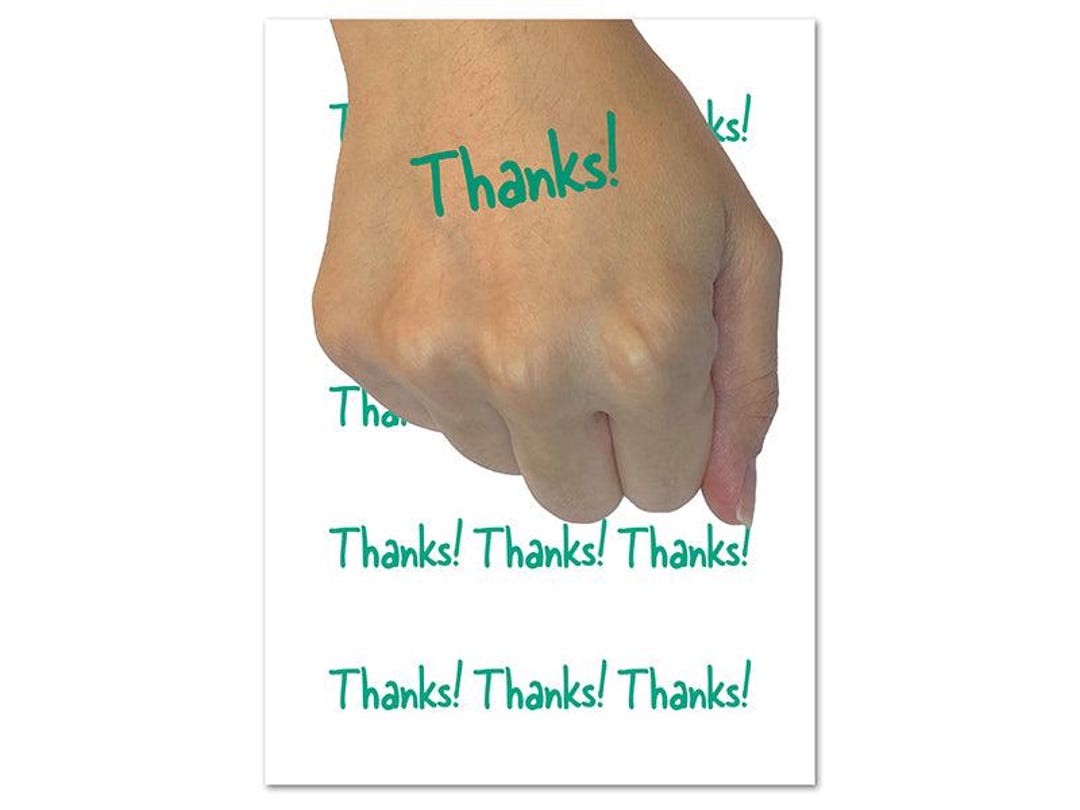 Thanks Fun Text Temporary Tattoo Water Resistant Fake Body Art Set ...
