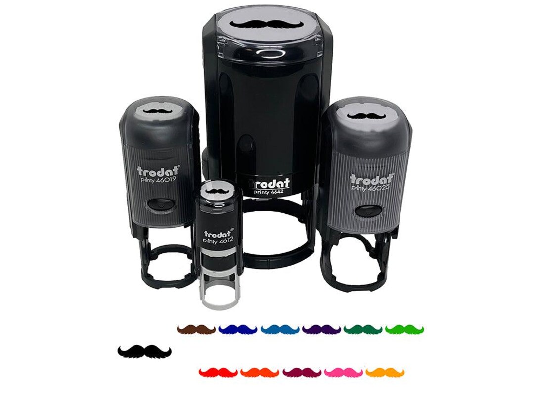 Gunslinger Mustache Moustache Silhouette Self-inking Rubber Stamp for ...